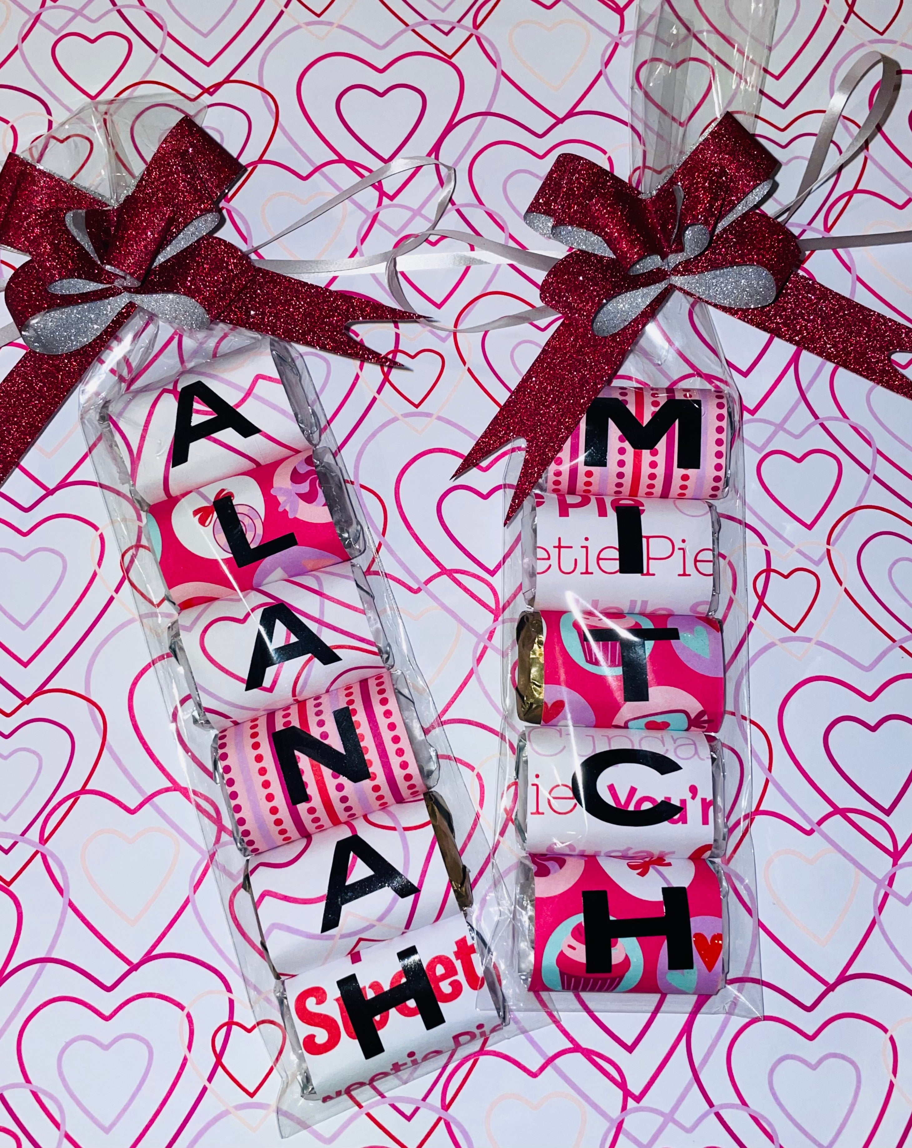 Personalized Assorted Mini Valentines Hershey Bars – Handmade by Alanah